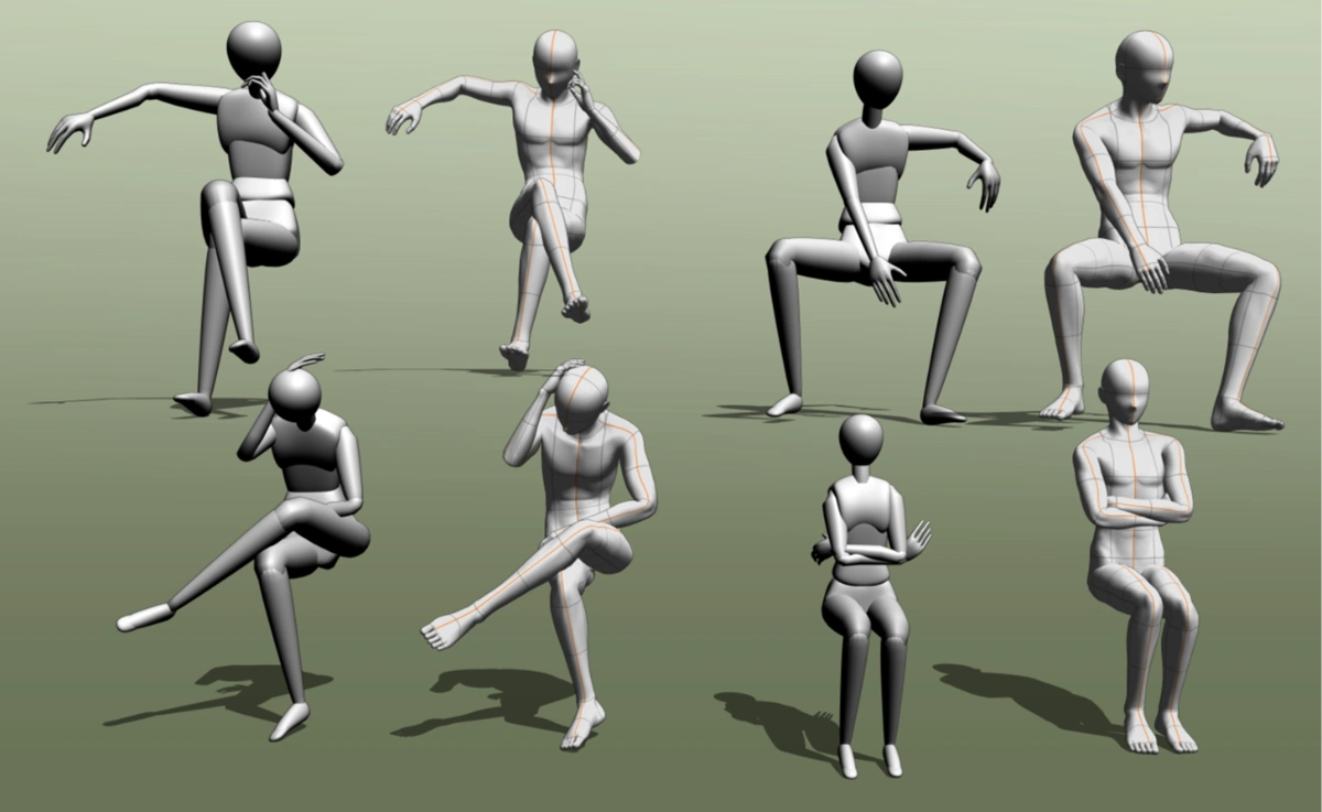 Clip Studio Model Pose - Sitting 01