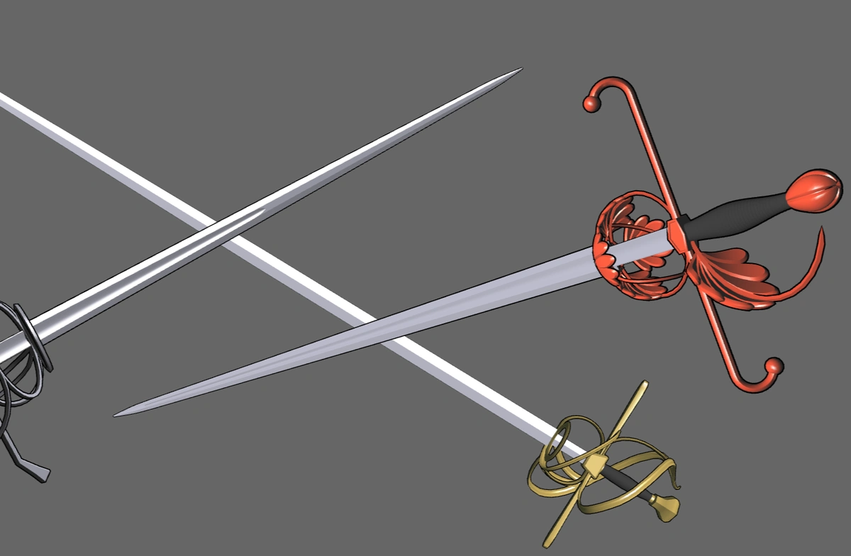 Western Weapon 3D Material for Action and Fantasy - 05 Rapier