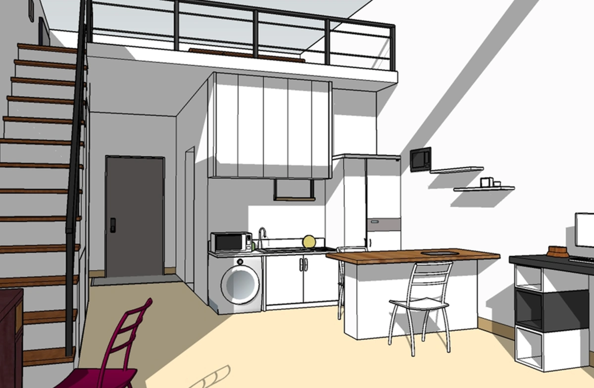 Two-Story Studio Apartment