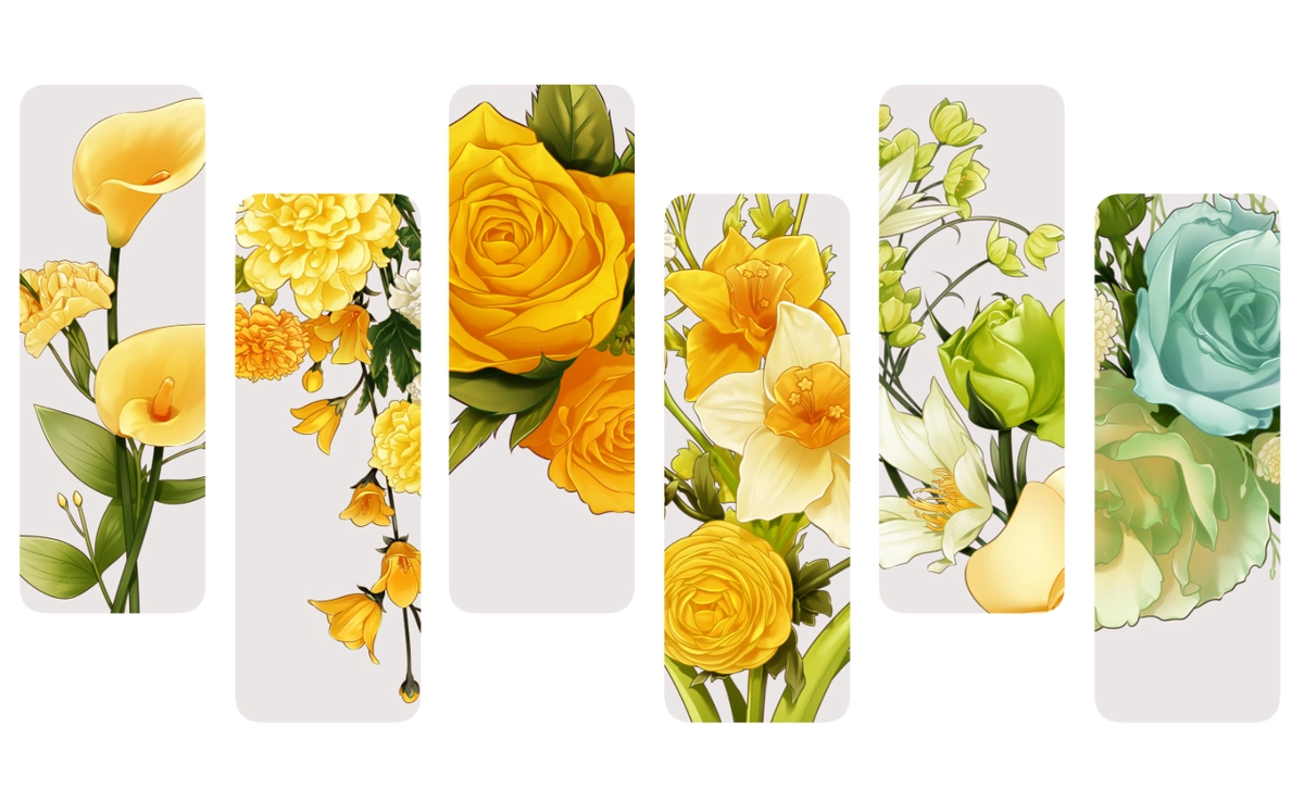 Mood Flower Mix Brush: Fresh Yellow Flower, Green Flower Collection