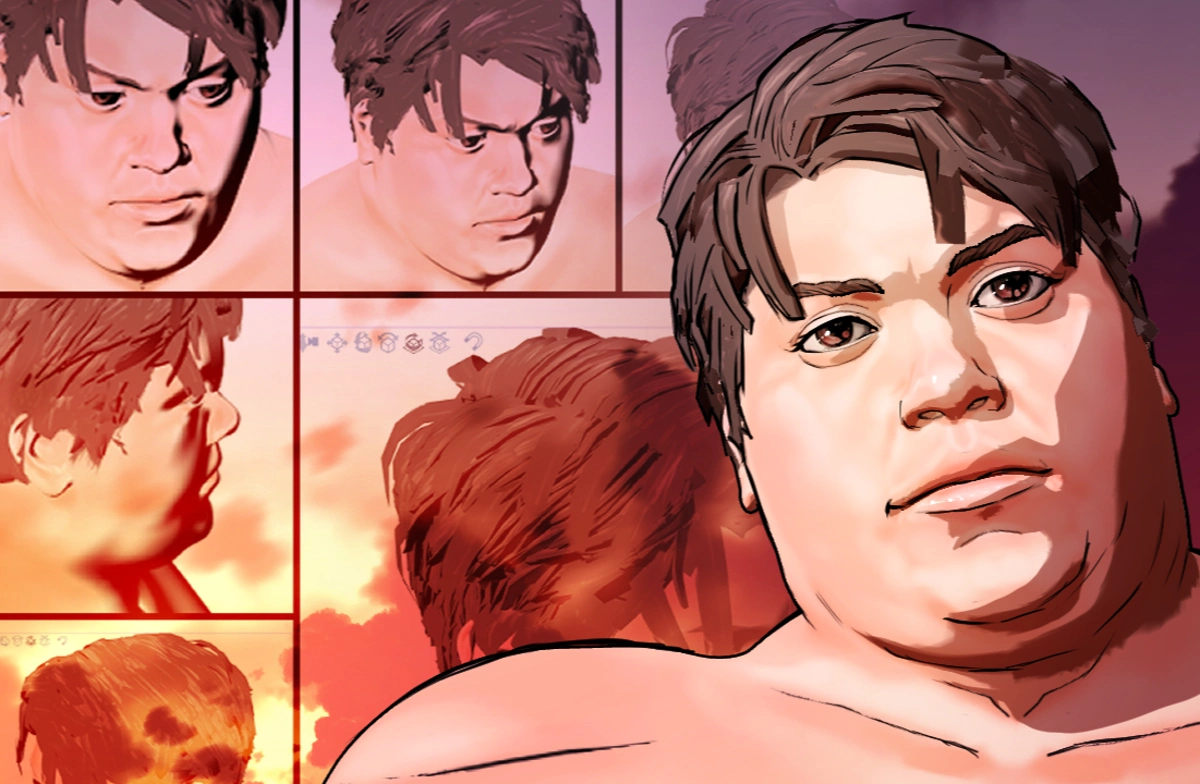 1 minute writing - Fat guy 179 - 3d model webtoon writing in 1 minute ...