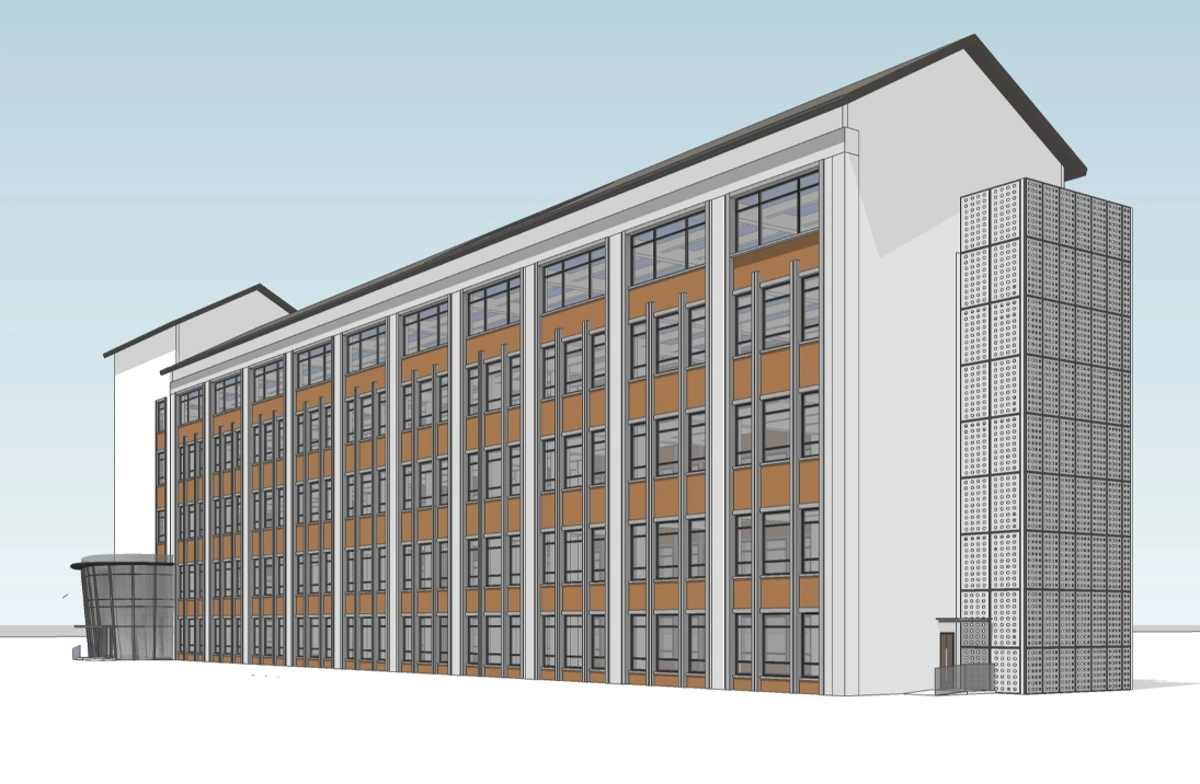 Anime School Building Drawing