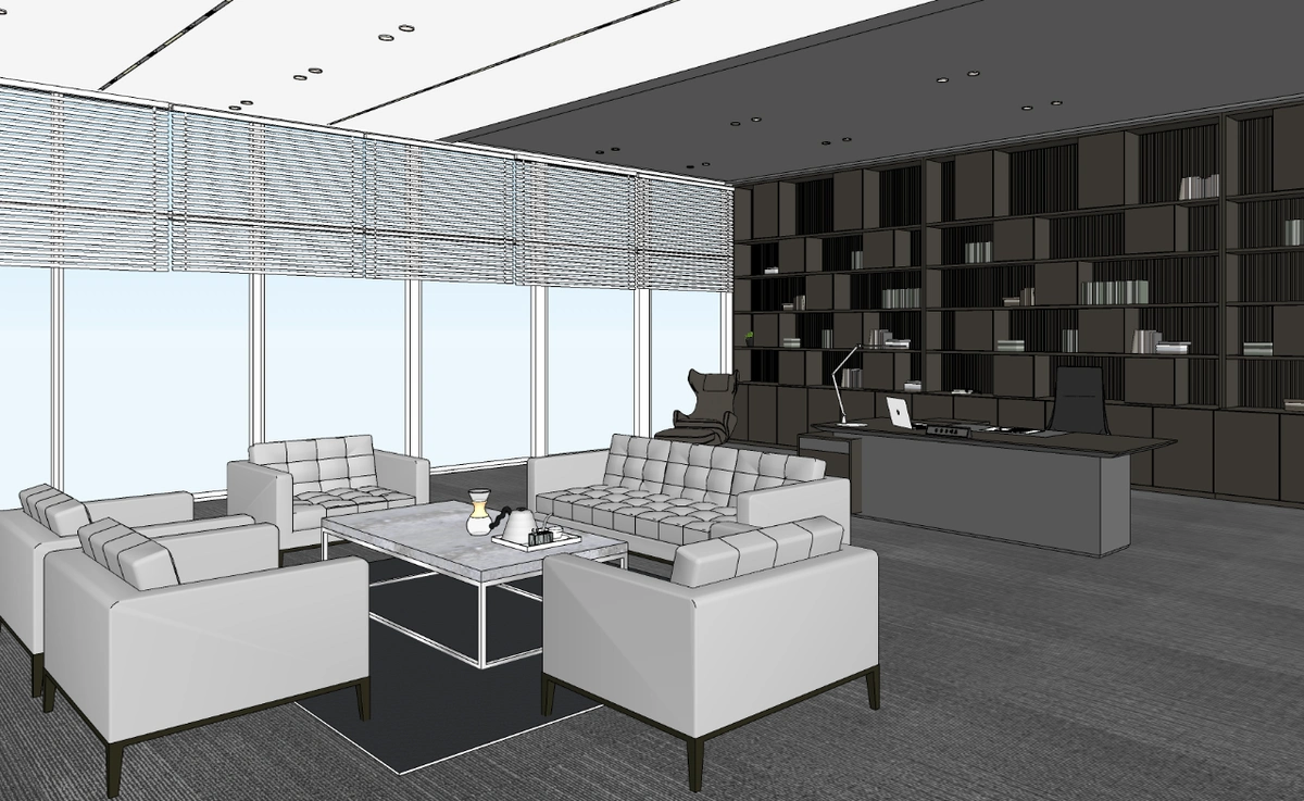 [Company] CEO's office and the secretary's office with a chic atmosphere