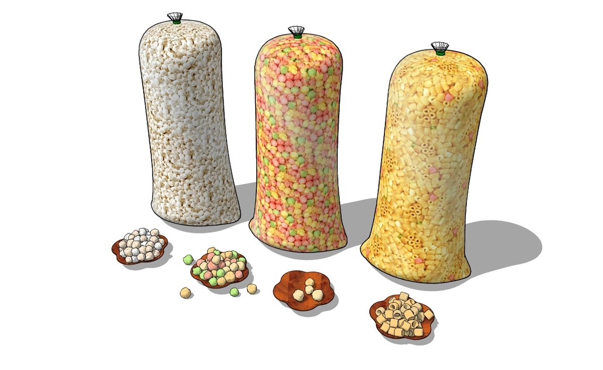 3 types of puffs (3D Illustrated Style)