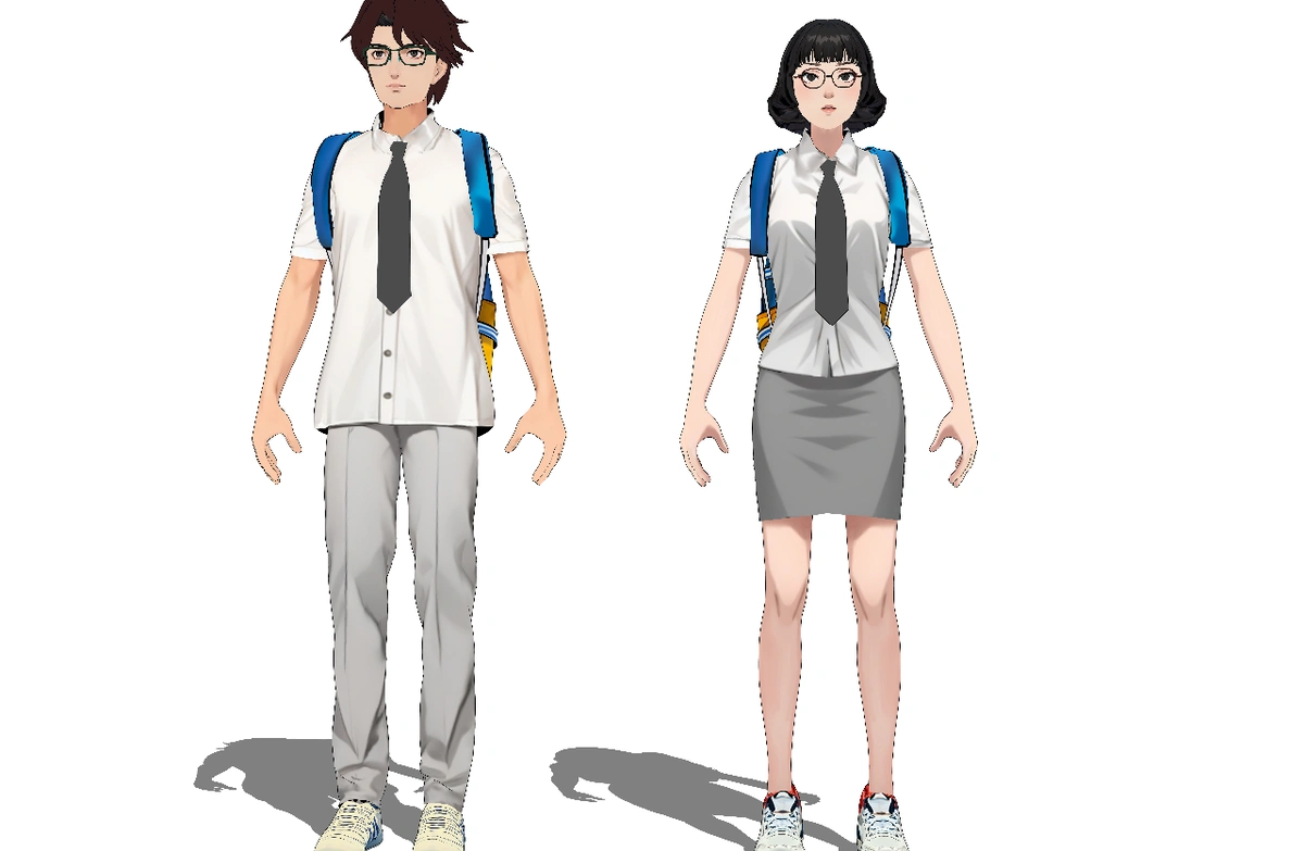 Extra 3D student uniform model (summer)