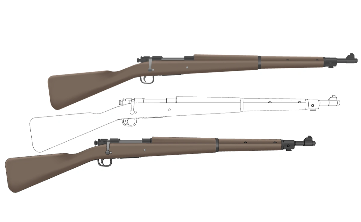 illustrated 3D hunting rifle