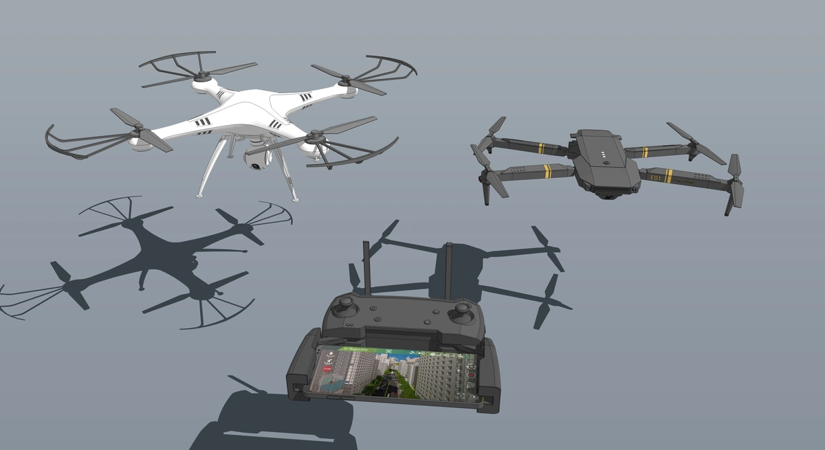 2 Types of Drones and Remote Controller