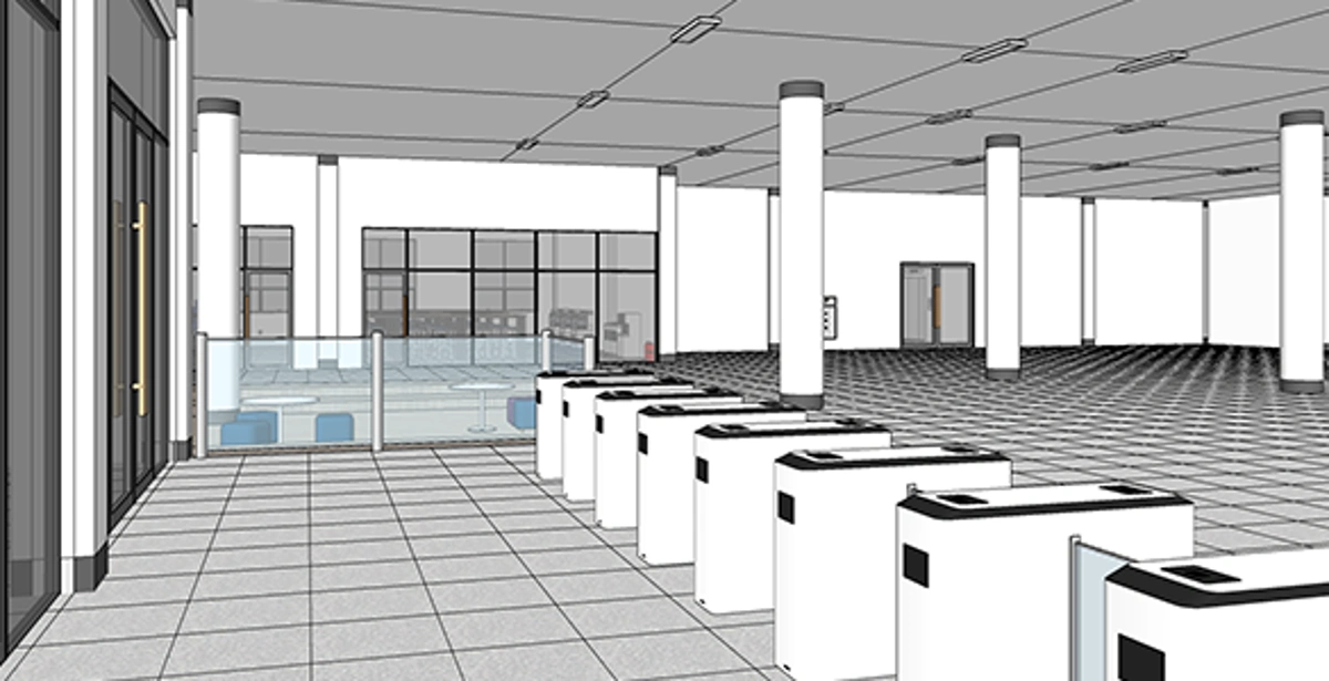 Lobby of a university dormitory building