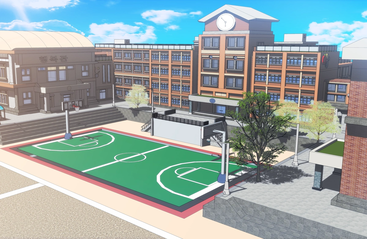 Rural High School Exterior Background