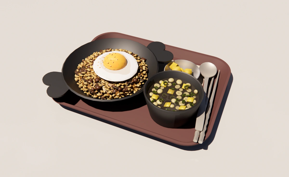 Internet Cafe food - Bulgogi fried rice (video)