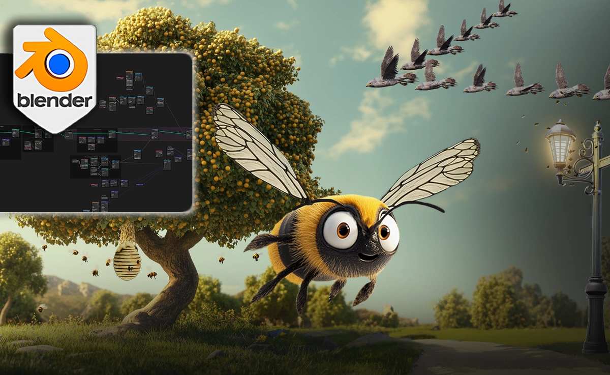 Birds and Bees Geometry Node