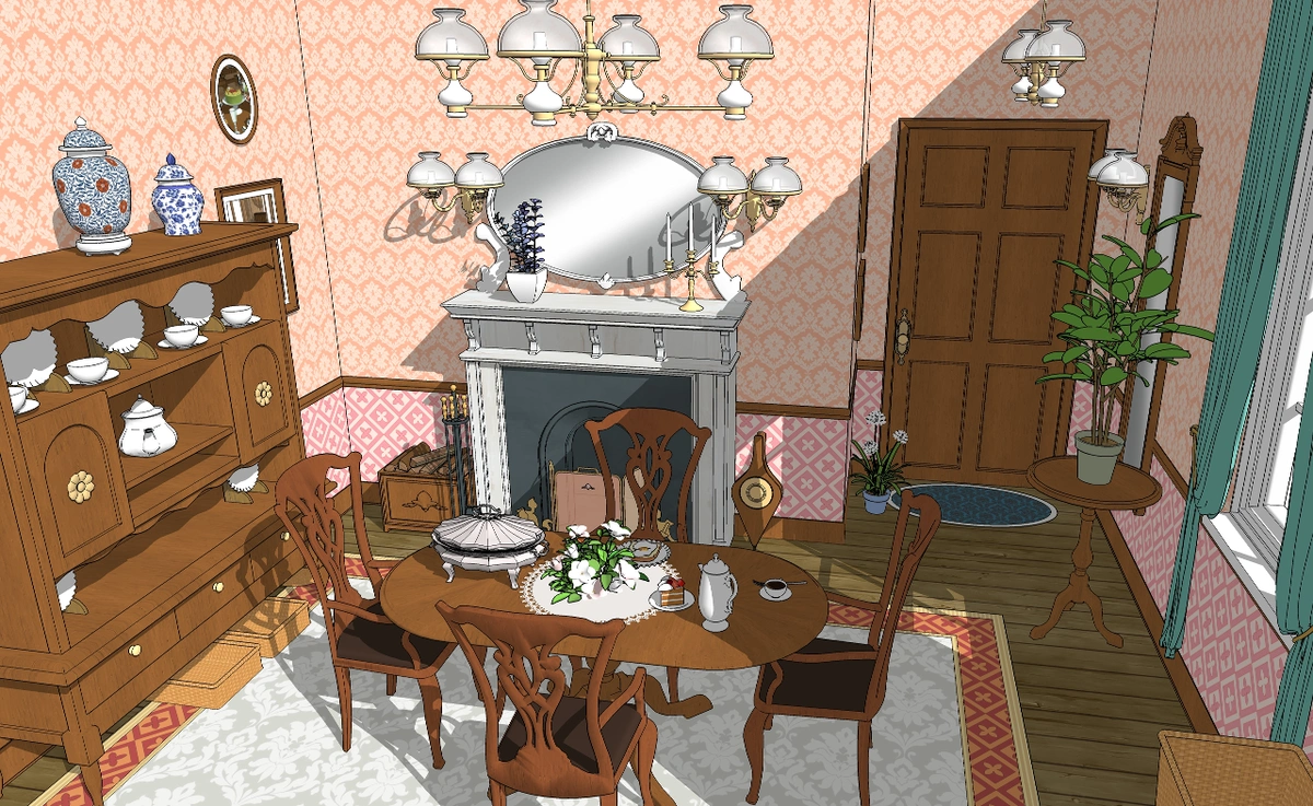 Romance fantasy Indoor_ Dining Room for 4 people