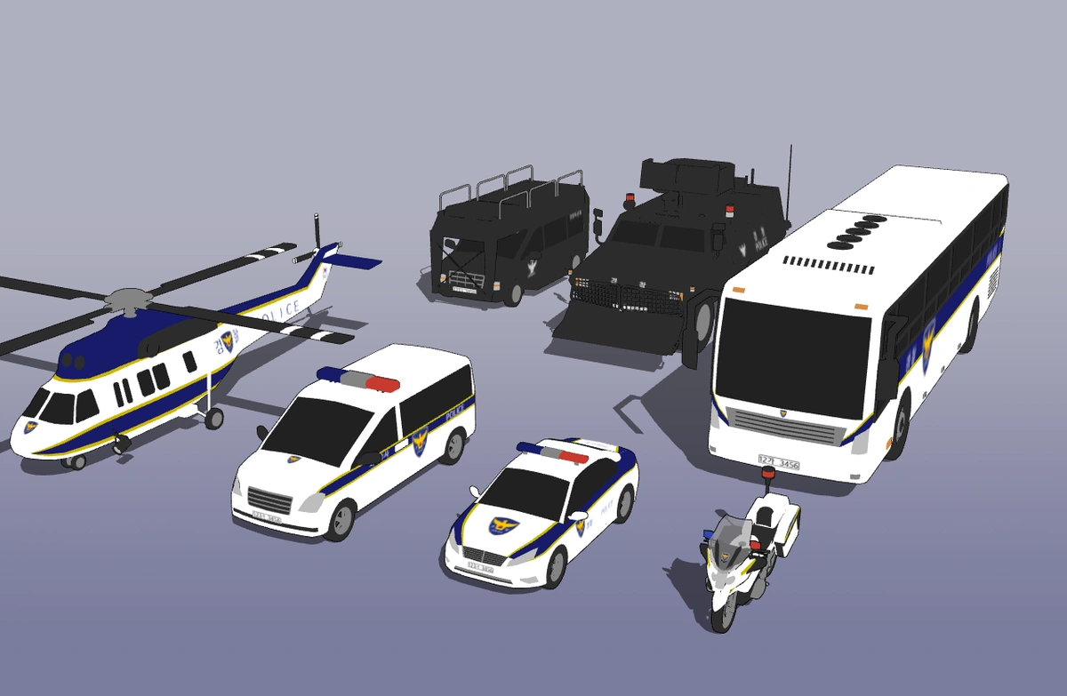 Police Vehicle & Props Full Set