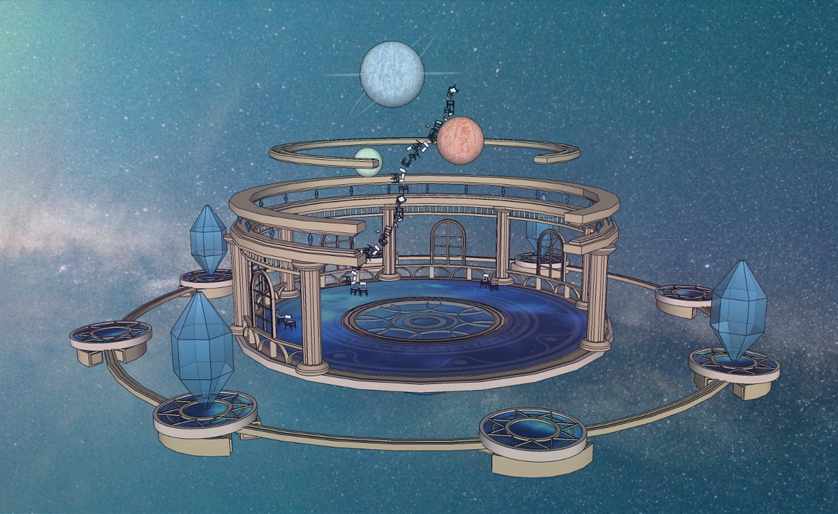 Space temple and broken space temple set