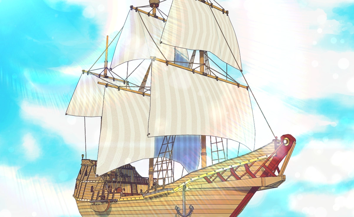 Webtoon background Fantasy sailing ship