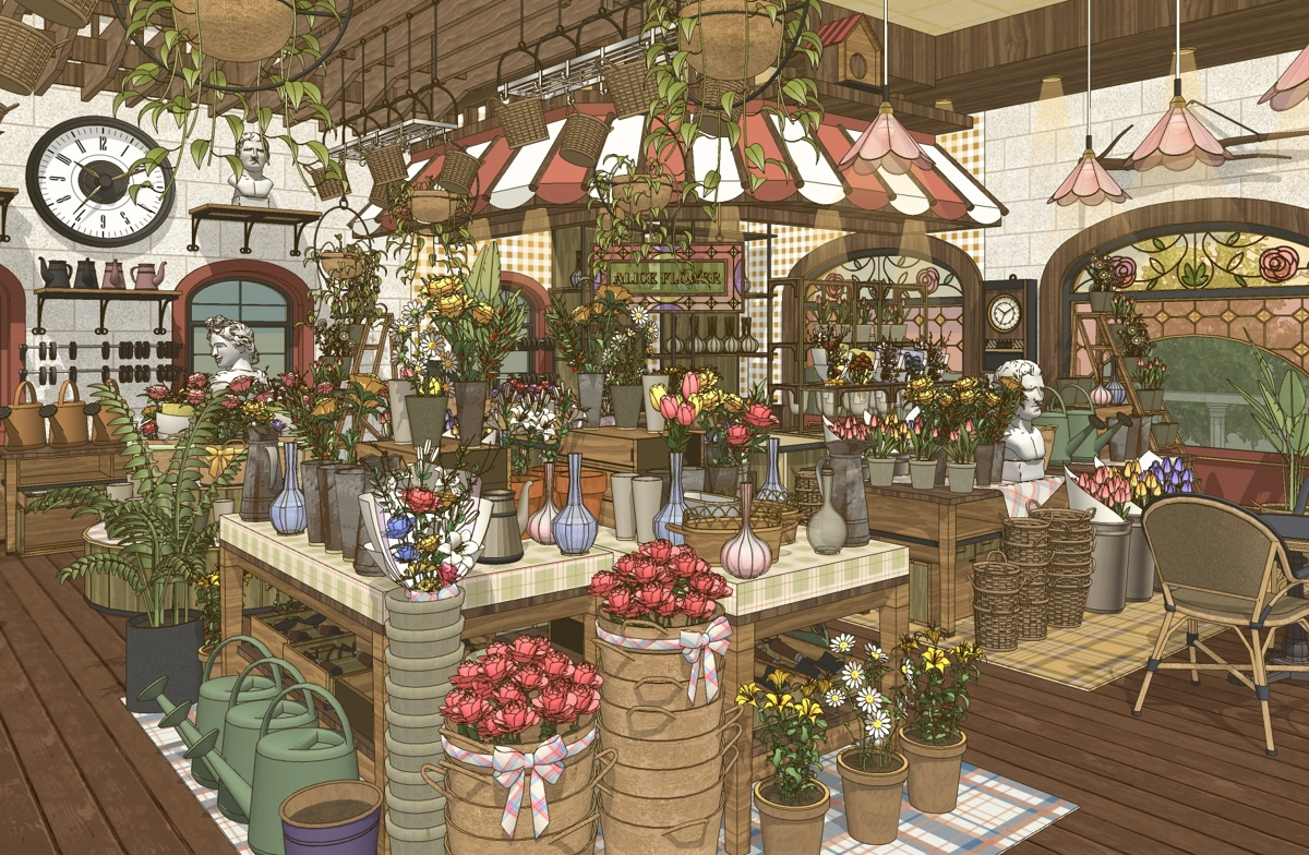 Street full of romance and love _ Flower Shop