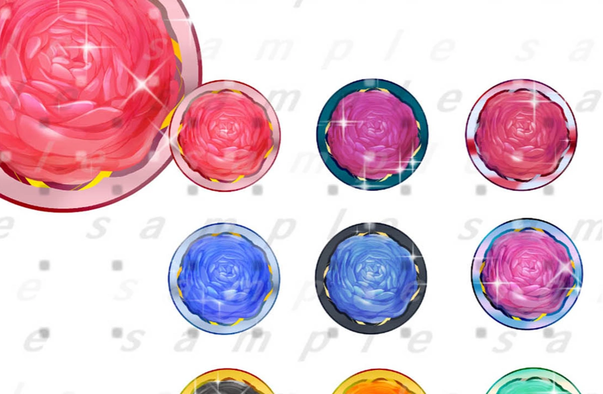(Free) Seat Rose Button PNG