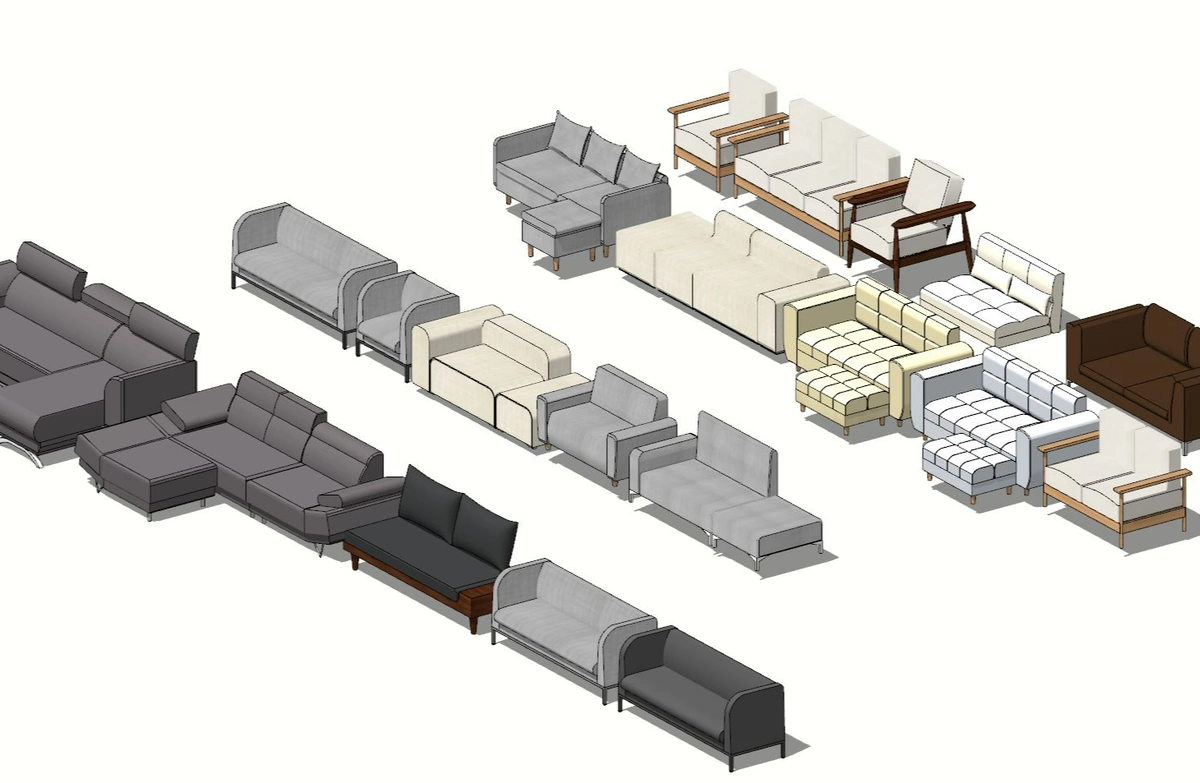 Collection of 20 different sofas