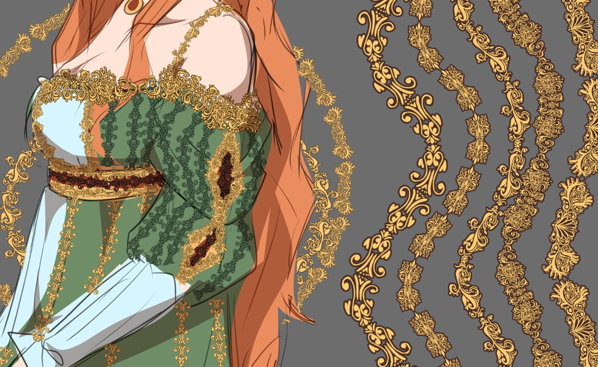 Fancy Pattern Ornament Brush