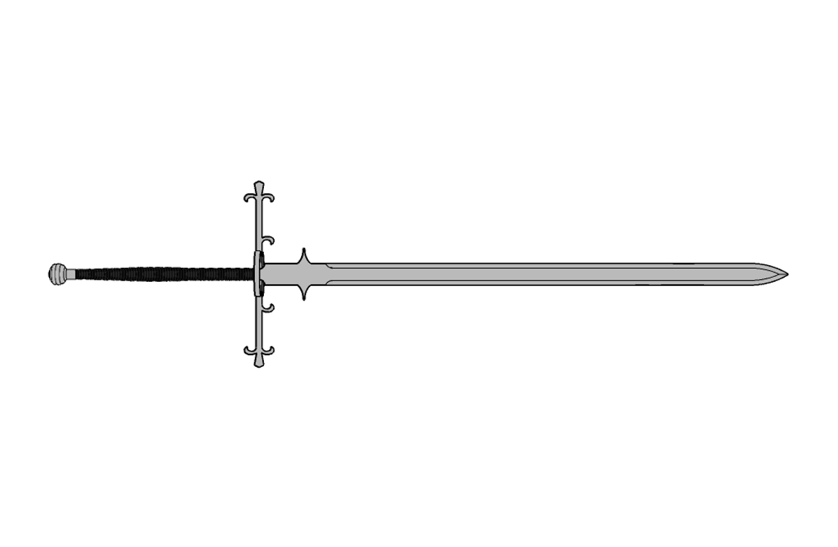 3D Weapons - Zweihander (European Sword, Knife)