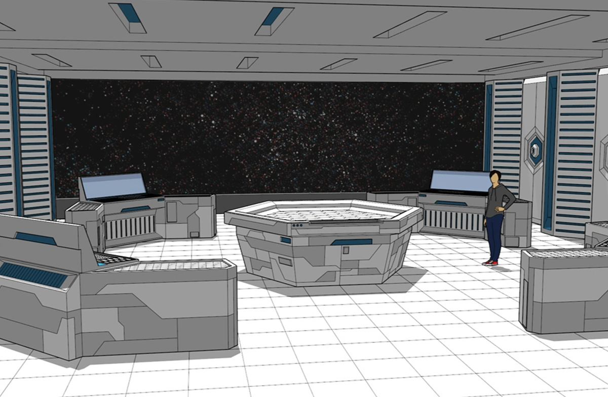 SF Style Battleship Navigation Room/Laboratory/Customizable Object