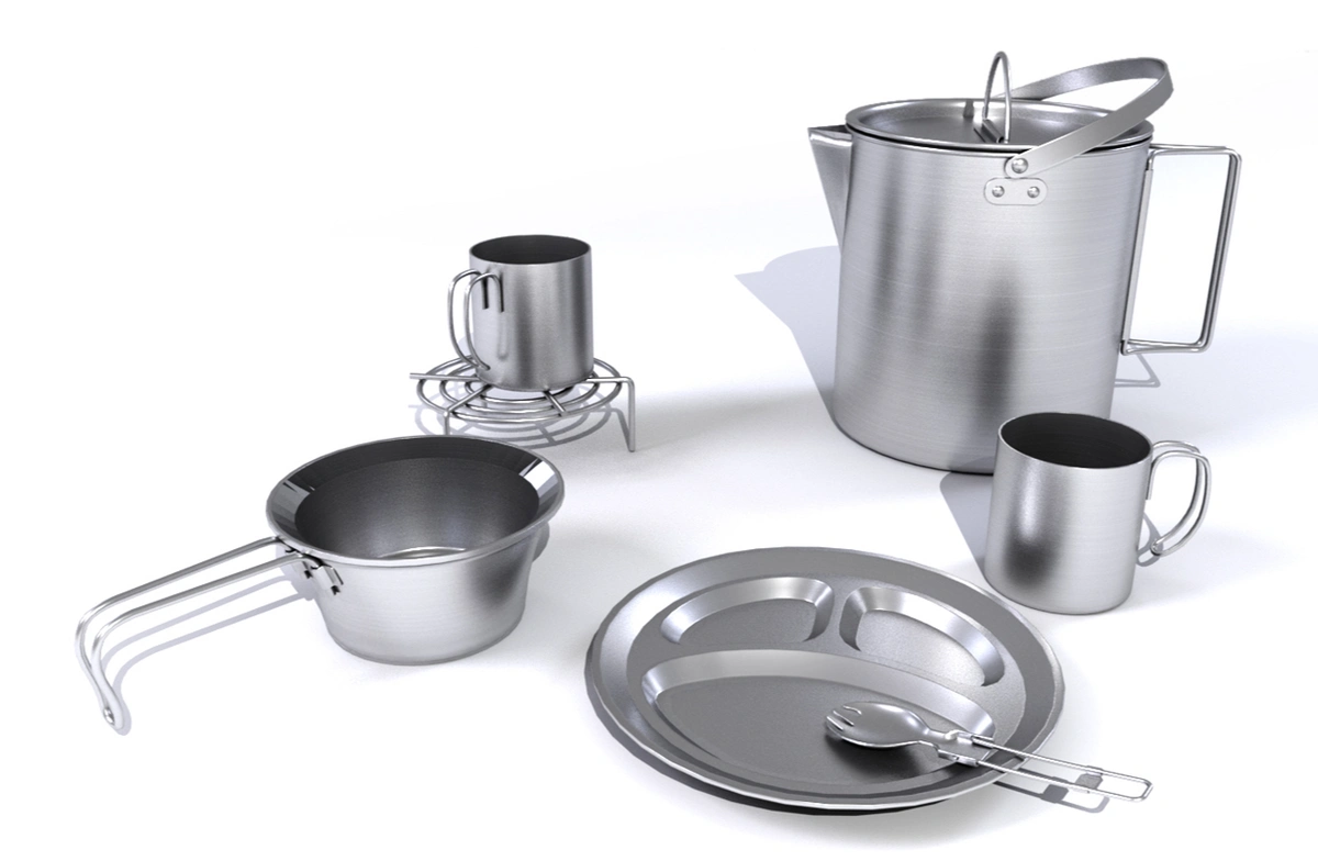 Stainless Steel Camping Tableware Collection