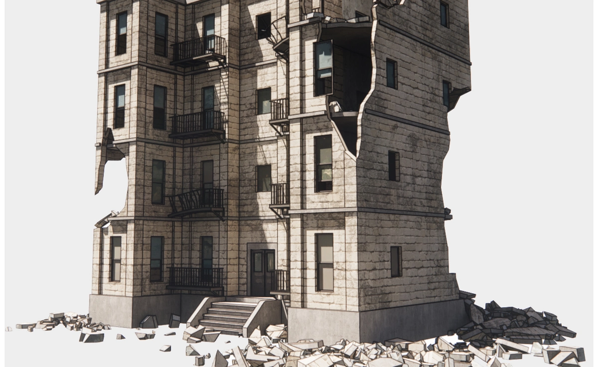 Apocalypse_Waste City 02 [Sketchup + Clue 3D] 26 types