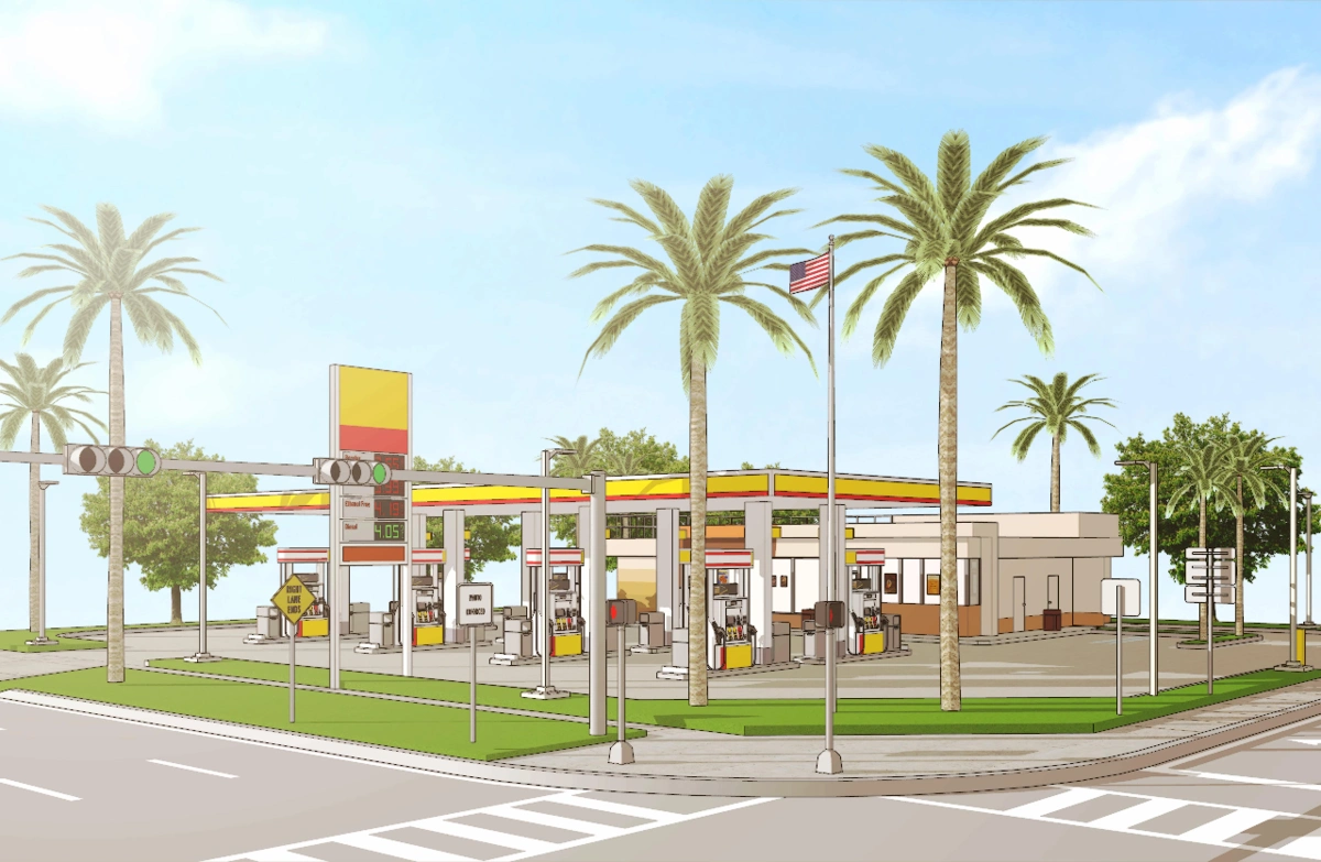 Gas station in the United States