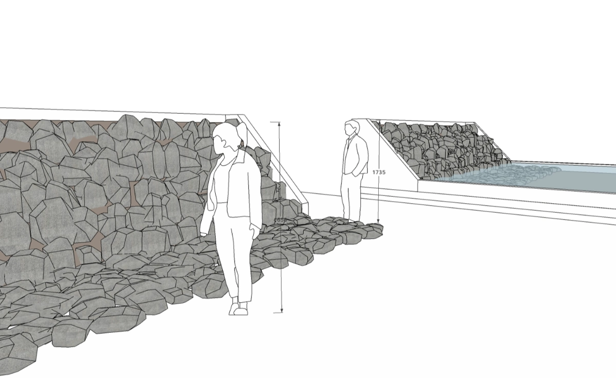 Stone natural stone stonework retaining wall rock stone 3D