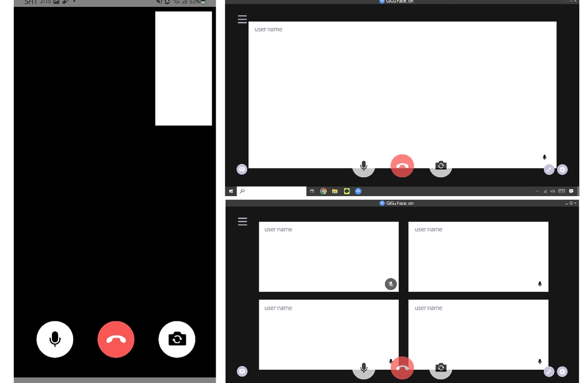 Smartphone video call, screen video call source