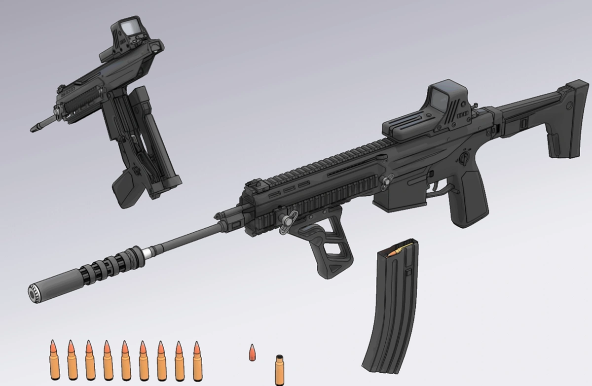 6.8 mm Charge Rifle Gun AXR (applies dynamic component)
