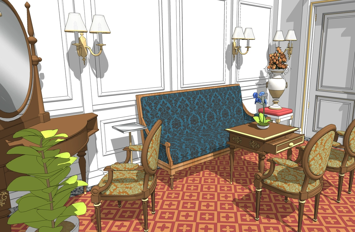 Steam Cruise Ship - First, Second, Third Class Room + Hallway