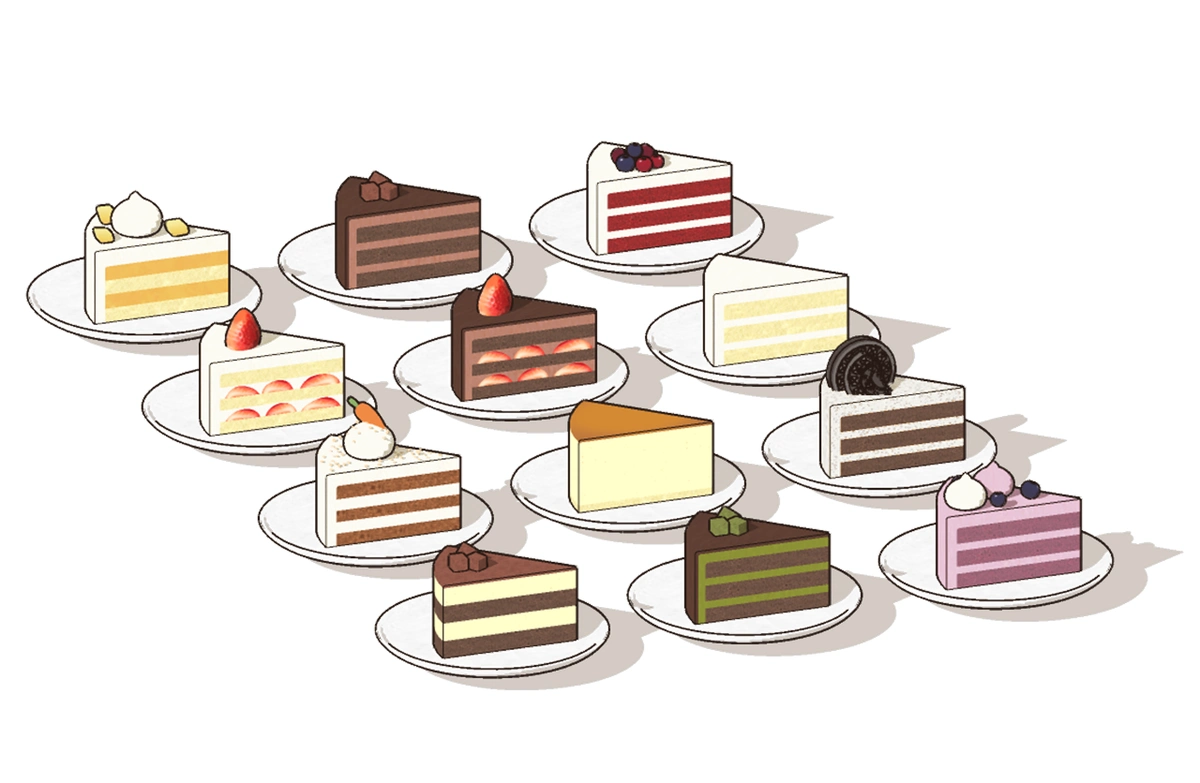 12 easy-to-use slices of cake