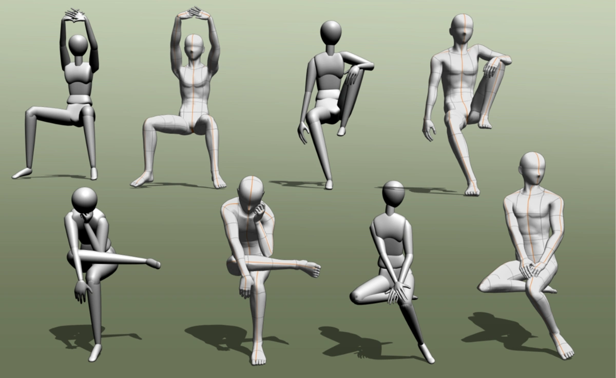 Clip Studio Model Pose - Sitting 02