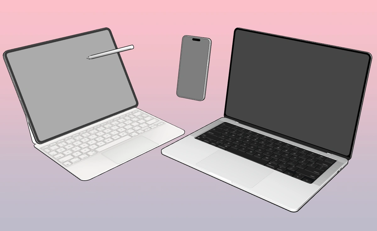 Cell phone, tablet, laptop