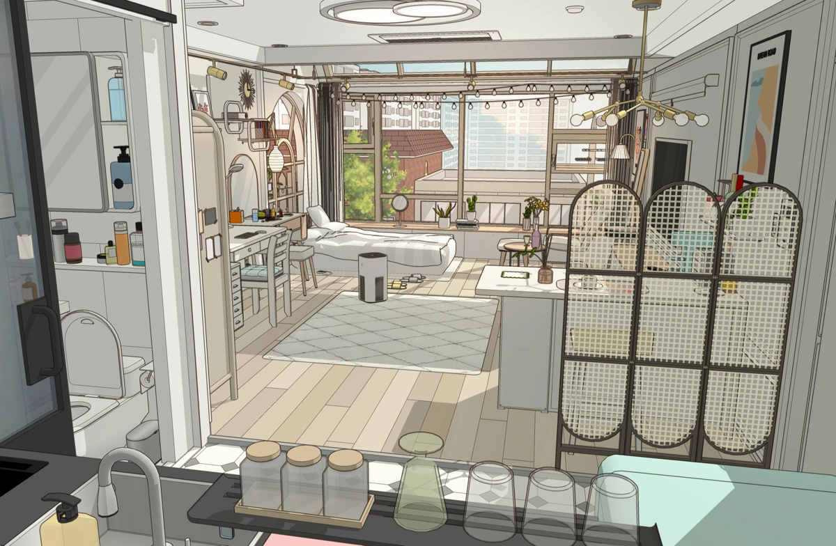 Studio Apartment with Aesthetic Interior