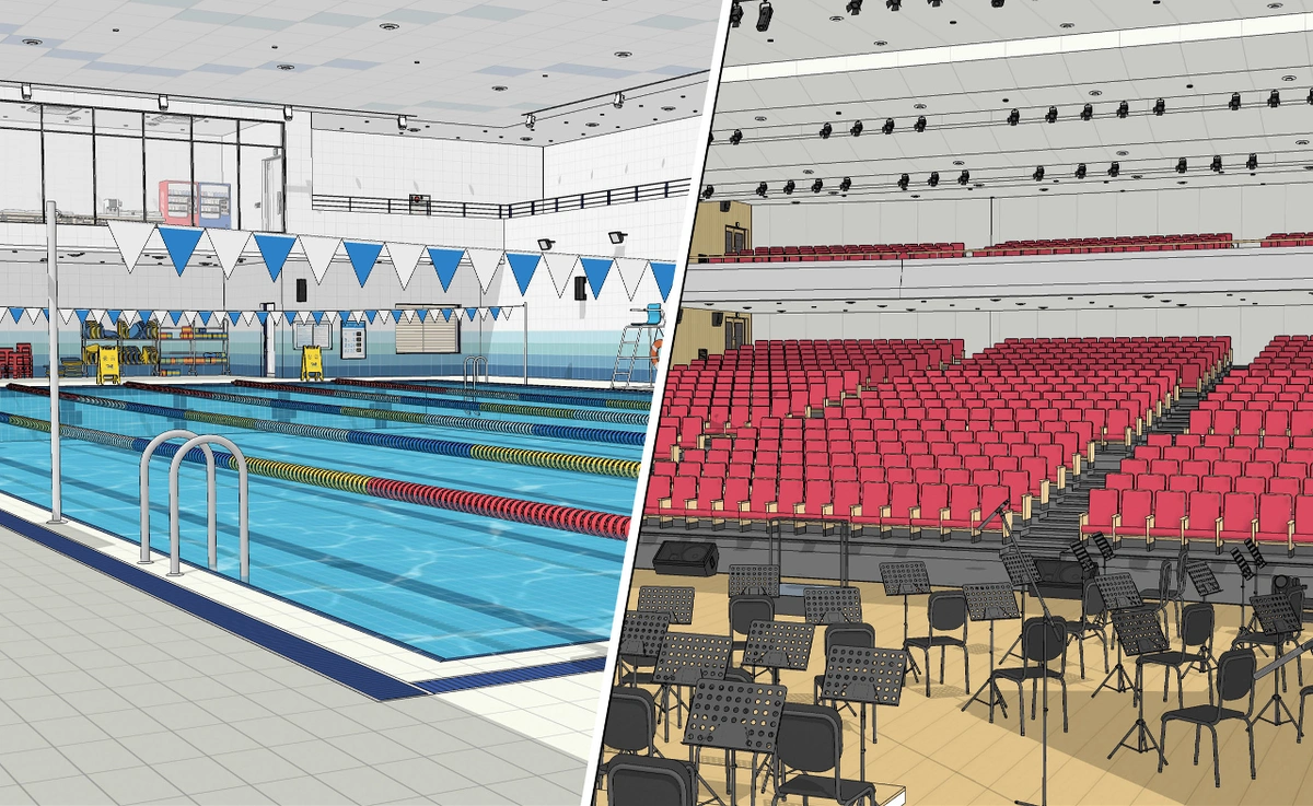 Grand Auditorium Swimming Pool Set