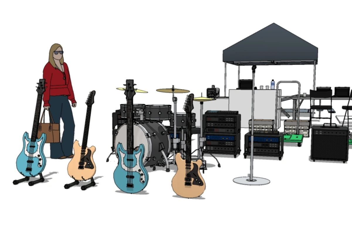 Band instruments and outdoor sound props