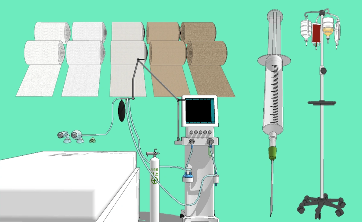 [Set of hospital props]