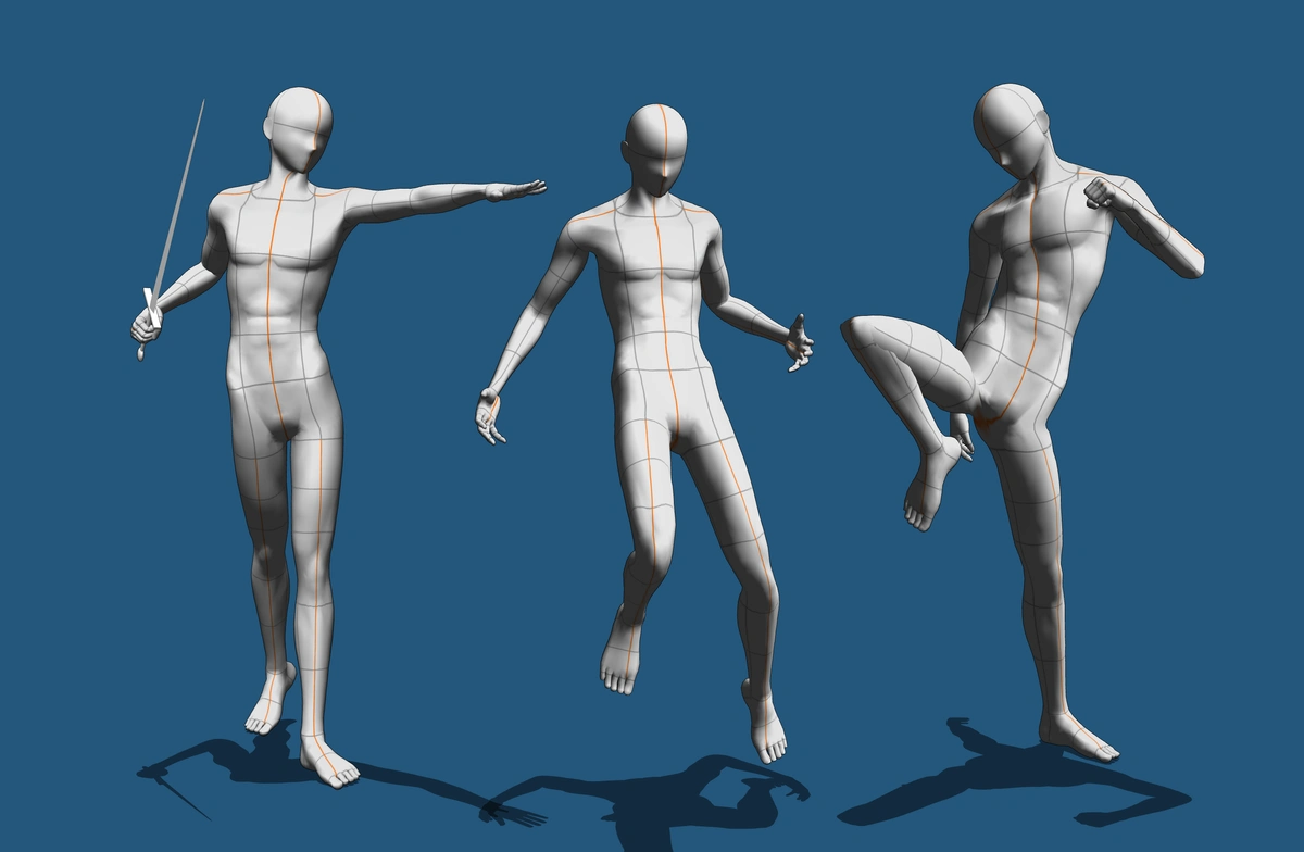 클립스튜디오 판타지 액션 포즈 - 전체세트