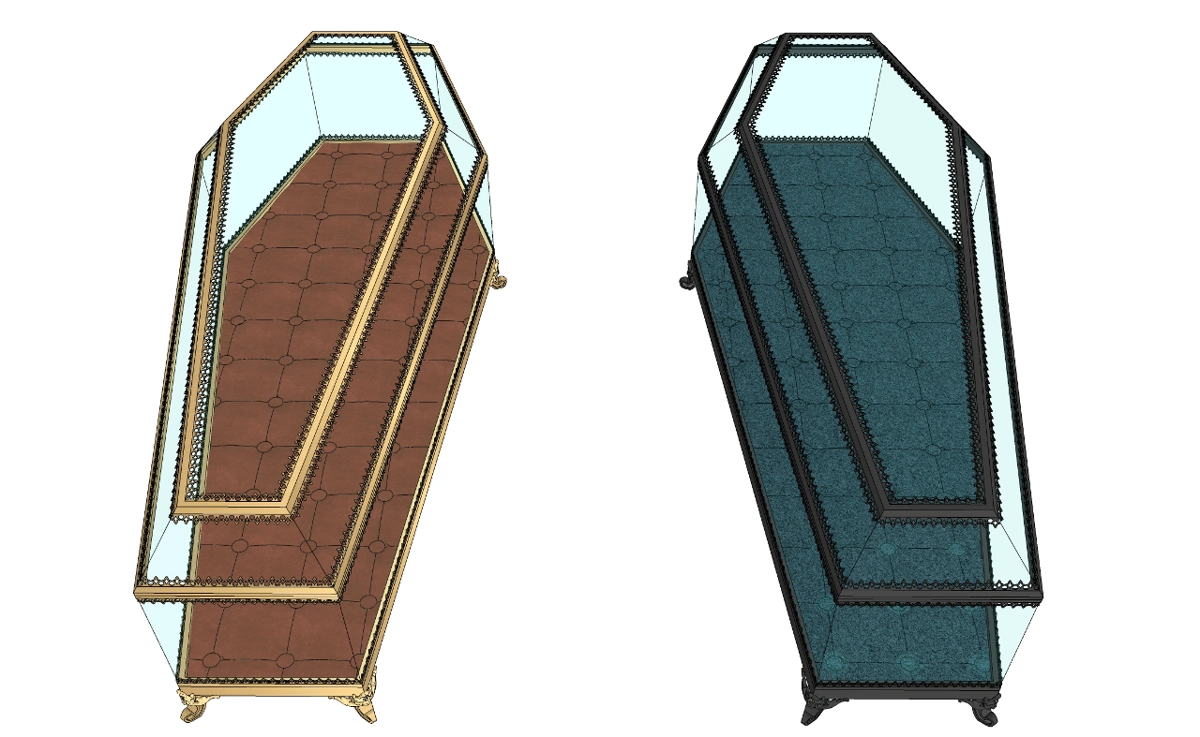 Two-decorated crystal Coffin