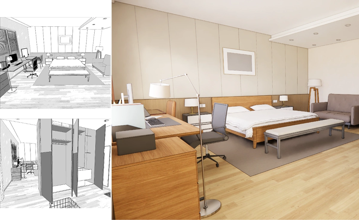 CSP 3D 모던 더블 안방