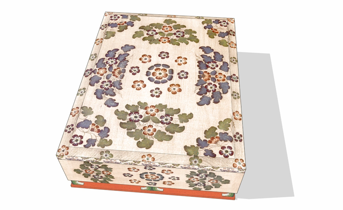 Oriental flower-patterned box