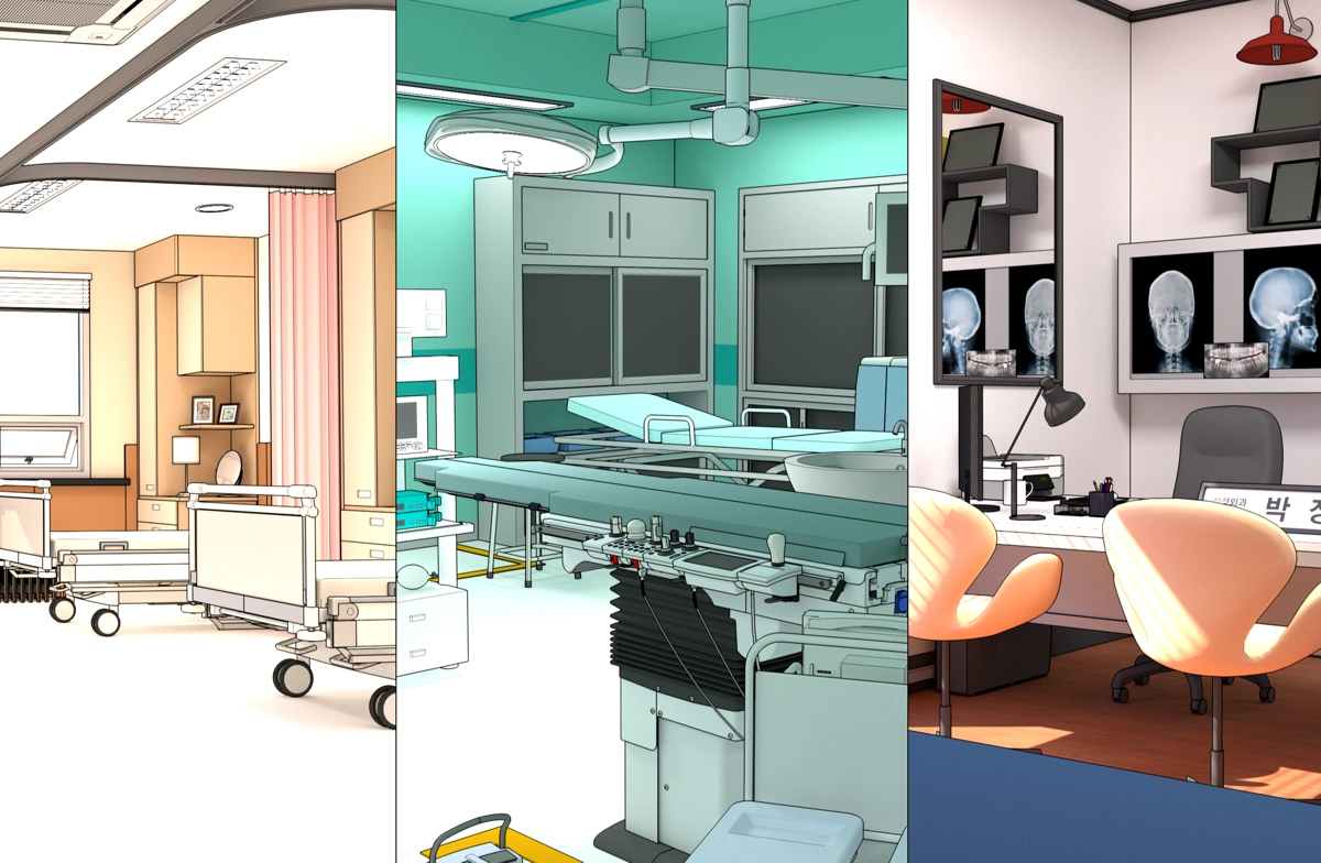 Hospital set (room/operator/medical room)