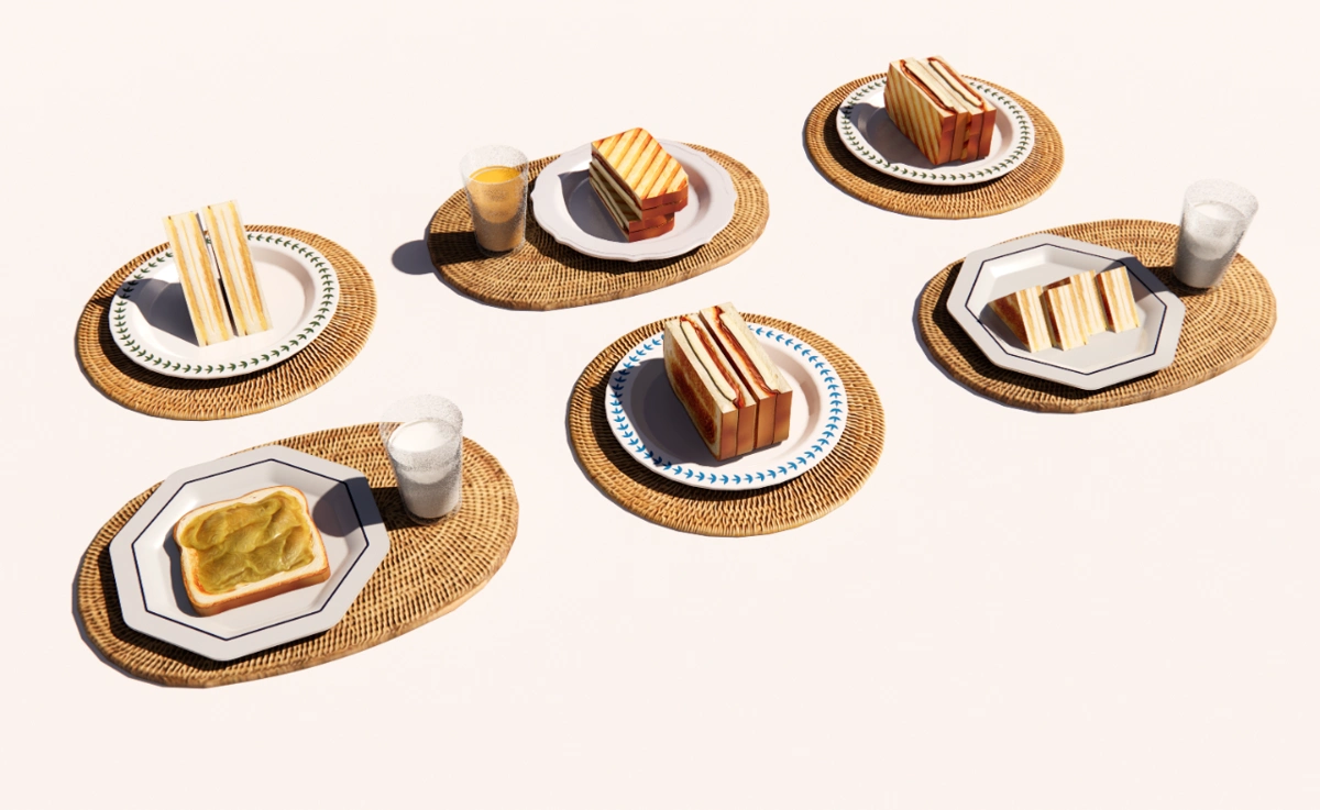 [3D] 6 types of Kaya sandwiches