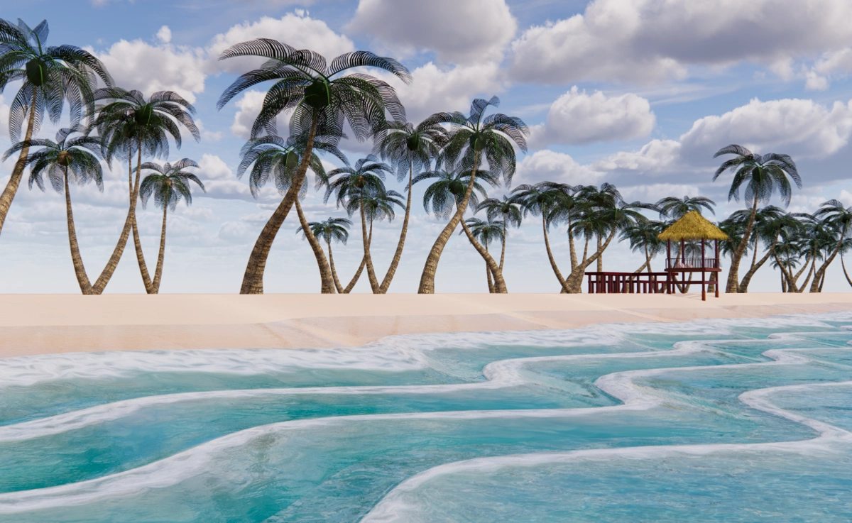 [3D] Resort beach