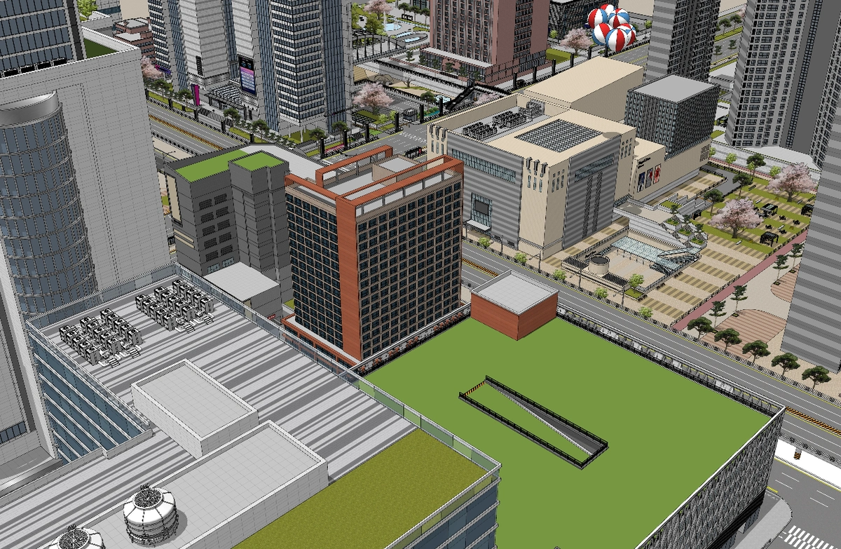 [Sketchup Webtoon Background] - City with diverse daily lives