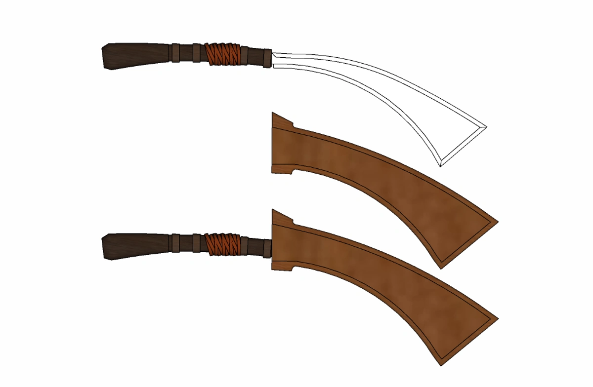 3D武器 - パナバス panabas(東南アジア短剣)