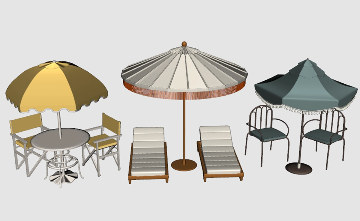 Parasol Set (3 types including chairs)