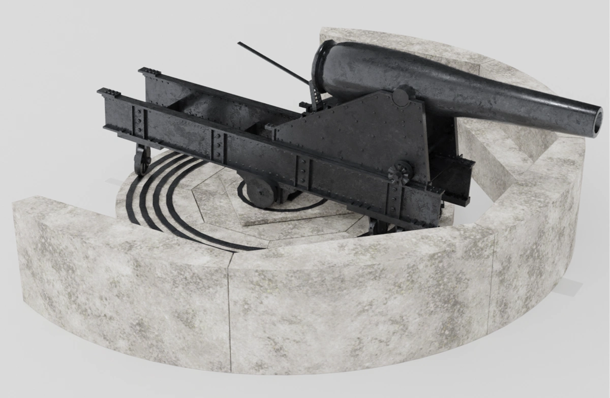 U.S. Civil War Fort 15-inch Rodman Cannon